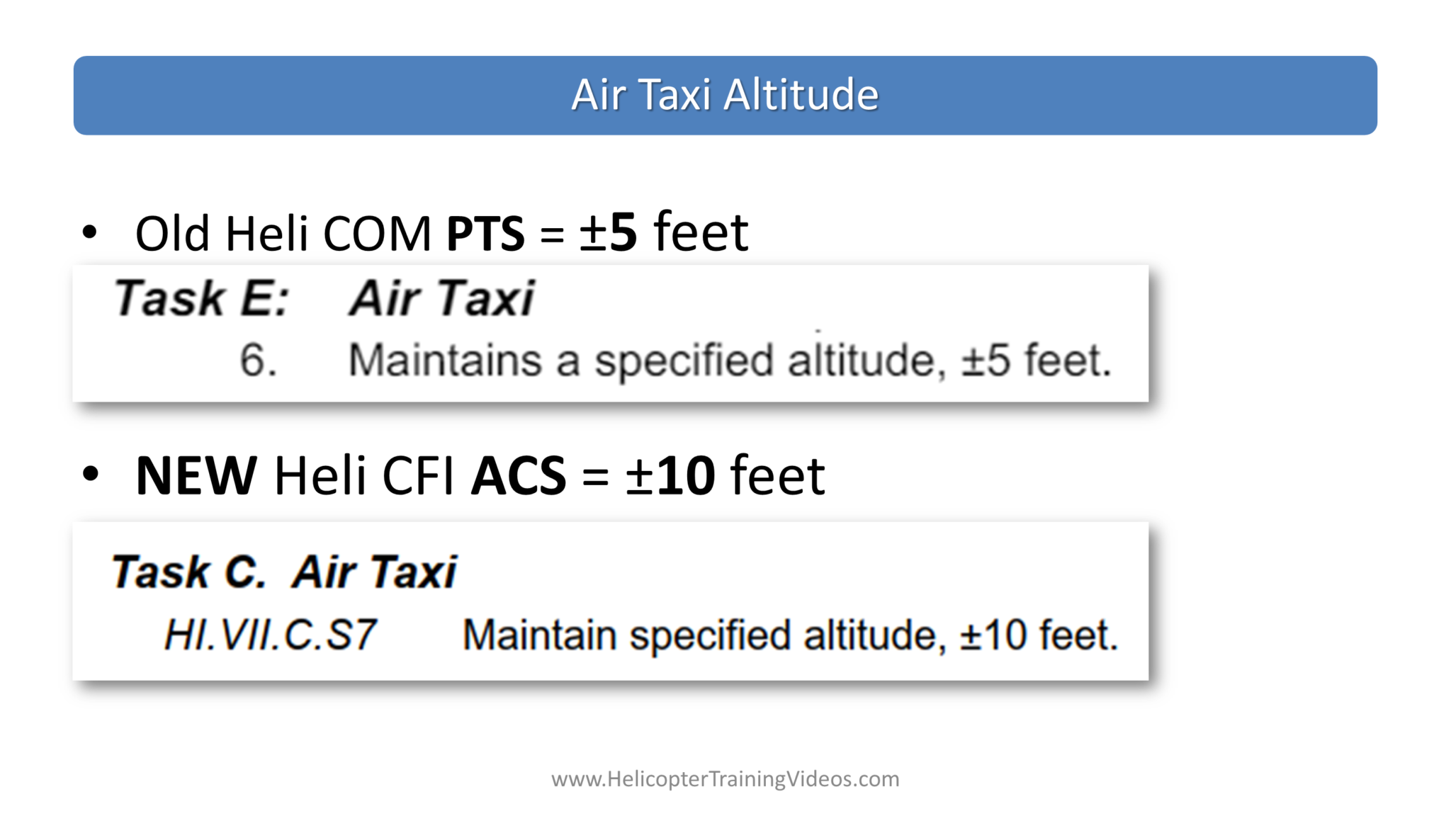 Helicopter Flight Instructor (CFI) ACS - The BIG Changes - Helicopter ...