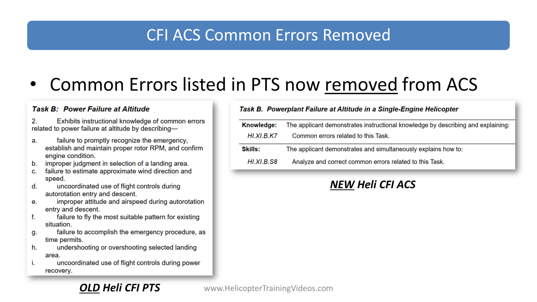 Helicopter Flight Instructor (CFI) ACS - The BIG Changes - Helicopter ...