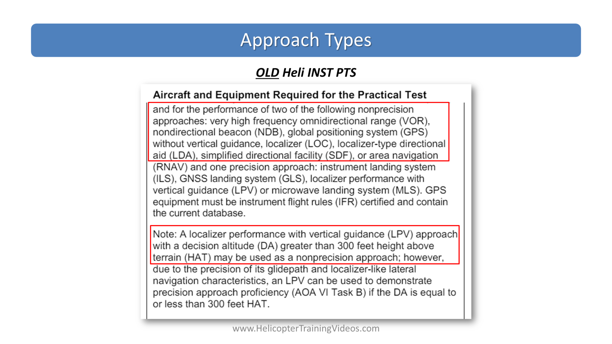 Helicopter Instrument ACS - The BIG Changes - Helicopter Training ...