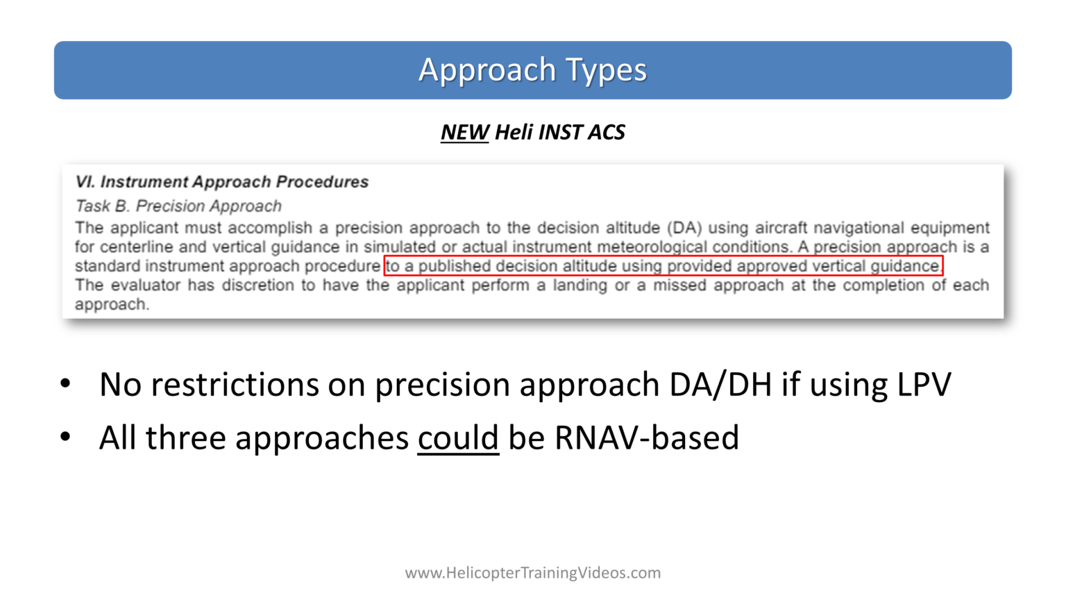 Helicopter Instrument ACS - The BIG Changes - Helicopter Training ...