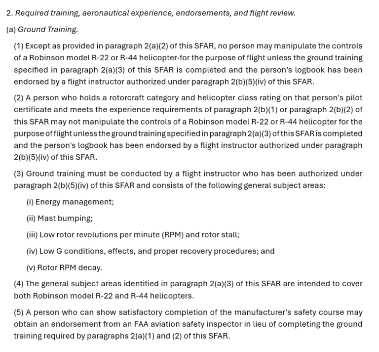 SFAR 73 for R22 & R44 Helicopters Explained [UPDATED August 2024 ...
